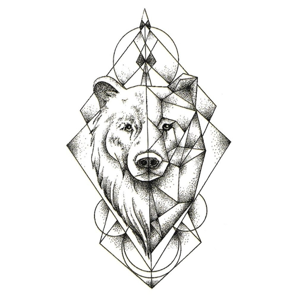 wolf fighting bear tattoo
