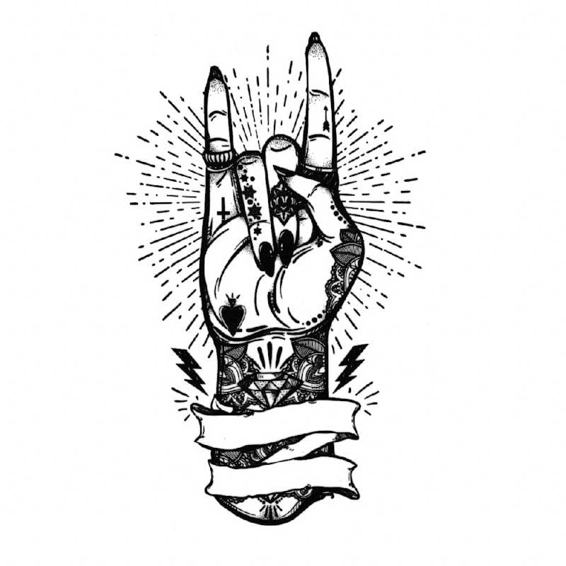 devil sign tattoo simple