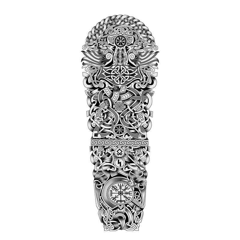 Temporary tattoo Men's sleeve - Viking - Skindesigned, Fake Tattoo