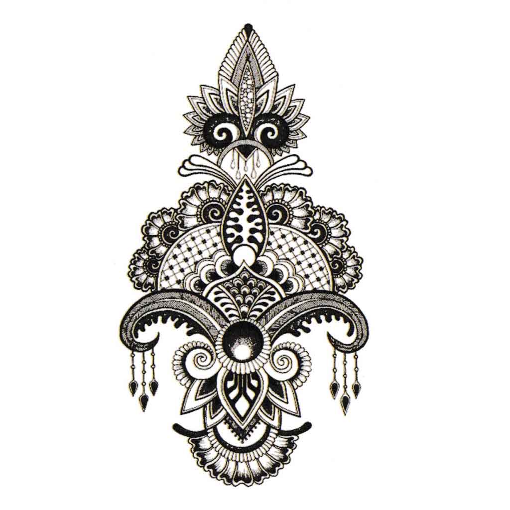 Temporary tattoo - Totem Inca Flowers - Native American Tattoo